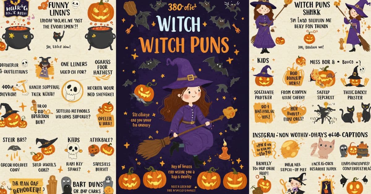 380+ Witch Puns: Funny, One Liners, Halloween, Kids, Insta